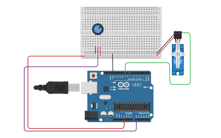 Circuit design Arduino Potentiometer - Tinkercad