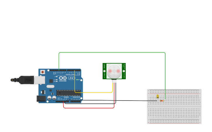Circuit design PIR sensor - Tinkercad