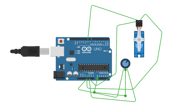 Circuit design 13b_Servo Motor_Knob - Tinkercad