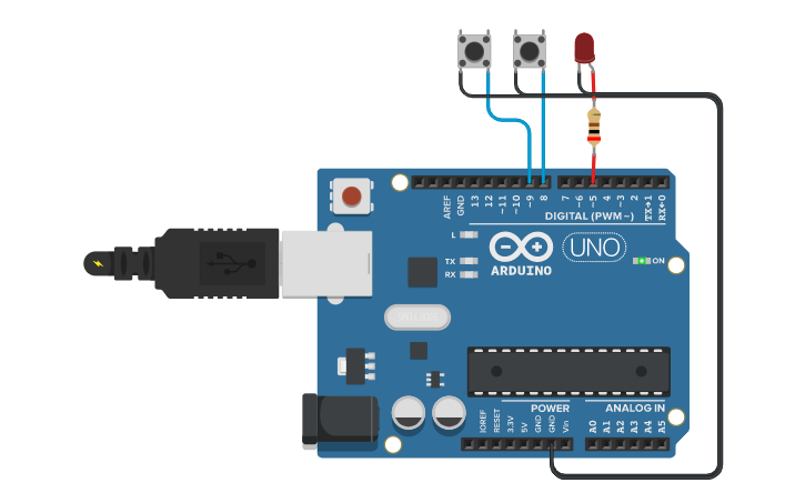 Circuit Design Push Button Tinkercad 