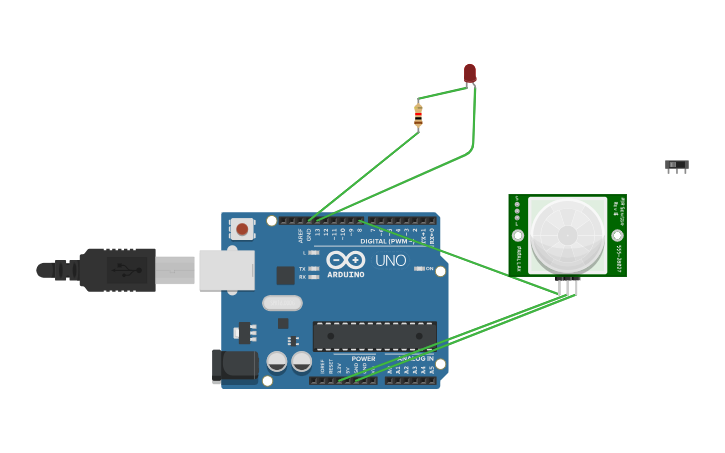 Circuit Design Motion Detection Tinkercad