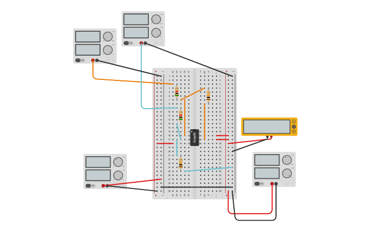 Circuit design Subtrator | Tinkercad