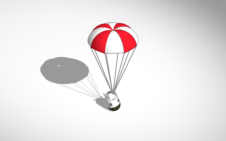 3D design Tweaked Descent Module on parachute - Tinkercad