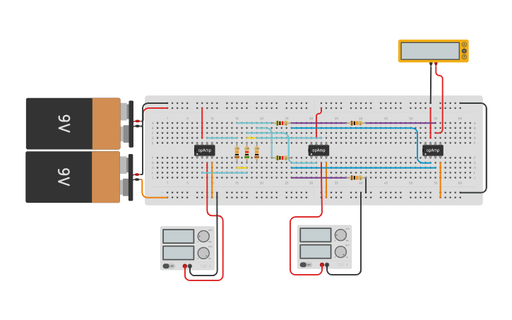 Circuit design Instrumentation Amplifier - Tinkercad Circuit design Instrumentation Amplifier - Tinkercad