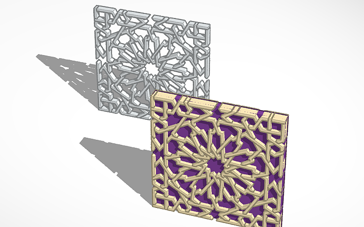 3D design Arabic Geometric Pattern 1 (inlay) - Tinkercad