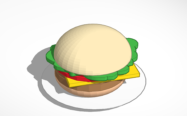 3D design hello burger - Tinkercad