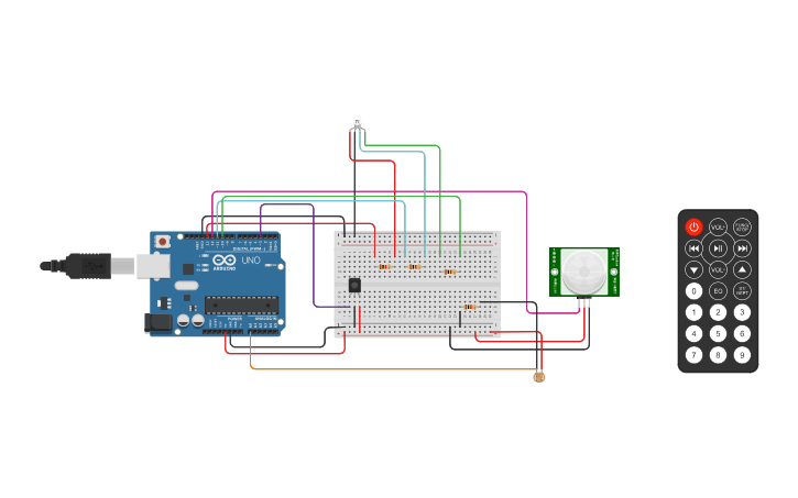Circuit design Automated Table Lamp - Tinkercad