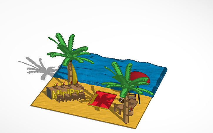 3D design Beach, 100 like special | Tinkercad