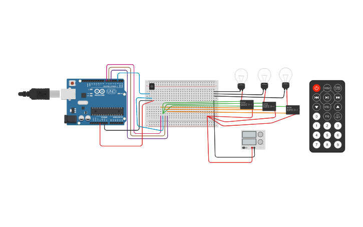 Circuit design lampada com controle - Tinkercad