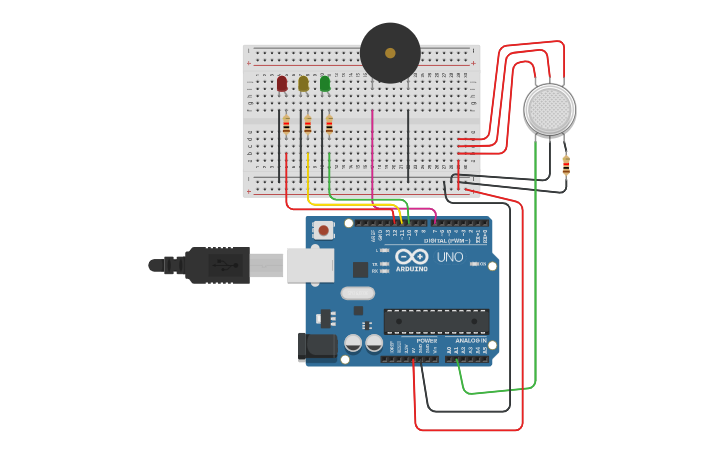 Circuit Design Gas Detector Tinkercad