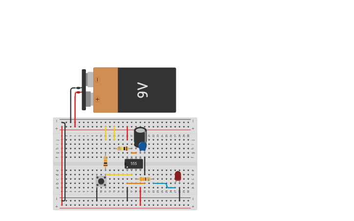 Circuit design NE555 Monostable Mode - Tinkercad