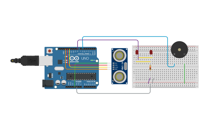 Circuit design Parking Lot - Tinkercad
