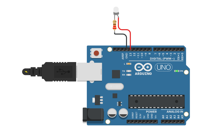 Circuit design Encender y Apagar LED | Tinkercad Circuit design Encender y Apagar LED | Tinkercad