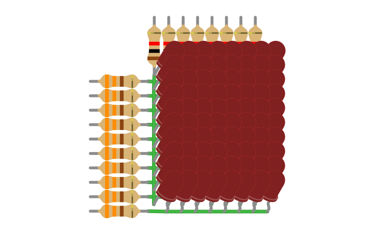 Circuit design 8x10 Led Matrix Display - Tinkercad