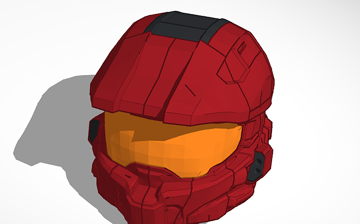 3D design Red HALO Helmet | Tinkercad