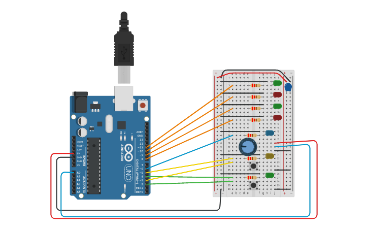 Circuit design Lab THM Part H Stepper Motor | Tinkercad