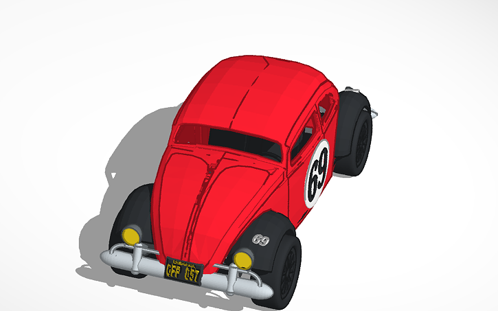 3D design VW Beetle Rally Car - Tinkercad