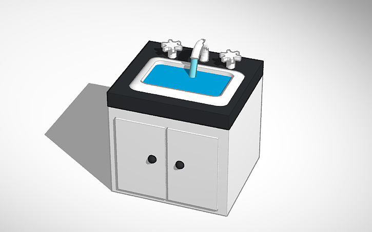 3D design Bathroom Sink (w/ cabinet) - Tinkercad