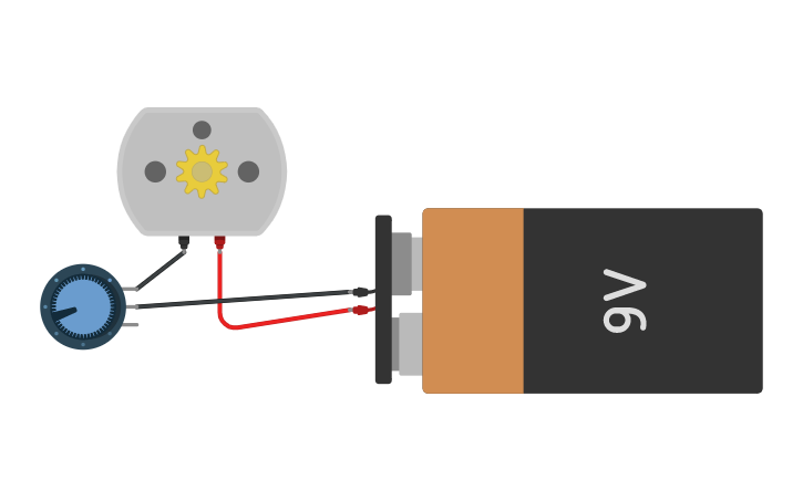 Circuit design Simple circuit using pot, dc motor, battery - Tinkercad
