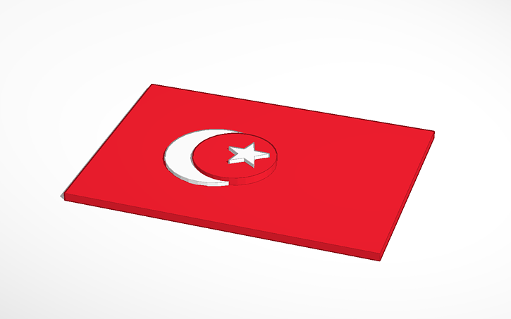 3D design Fake turkiye flag - Tinkercad