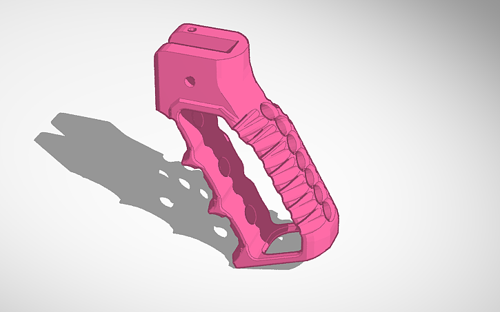 3D design pistol grip with hole - Tinkercad