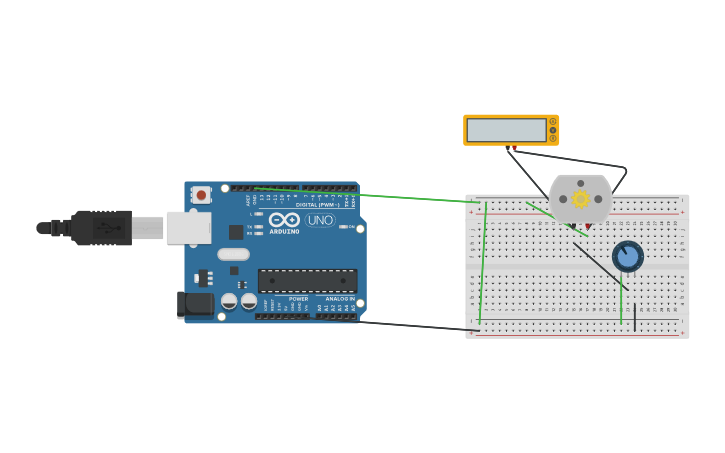 Circuit design DC Motor speed | Tinkercad