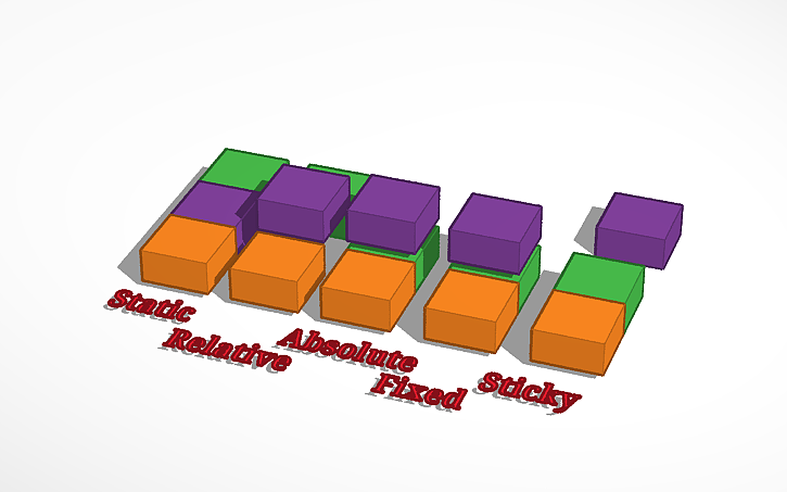 3D design CSS Position - Tinkercad