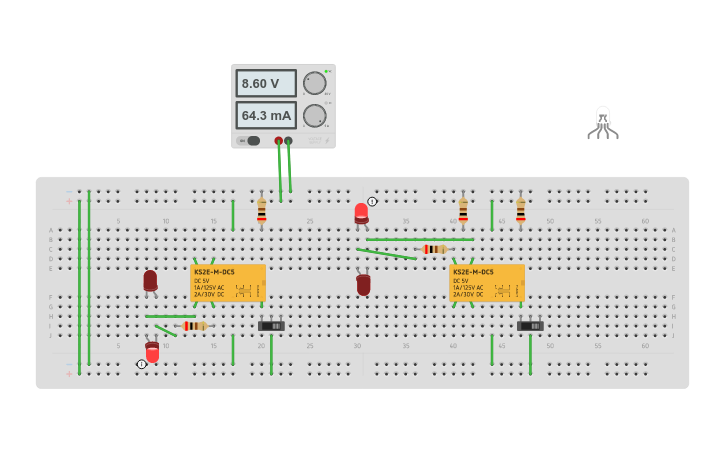 Circuit Design Reles Tinkercad