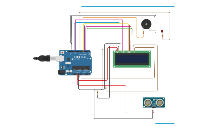 Circuit Design Arduino3 Ultrasonic Sensor Tinkercad 3051