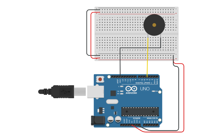 Circuit design Notas musicales en Arduino - Mafer Cabrera 4semB | Tinkercad