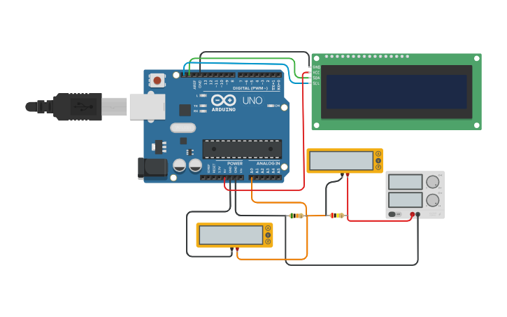 Circuit design ვოლტმეტრი - Tinkercad