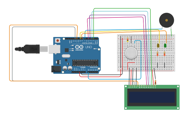 Circuit design Sensor Gas | Tinkercad