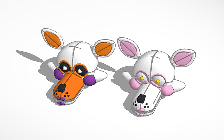 3D design funtime foxy and funtime lobit , and tangle - Tinkercad