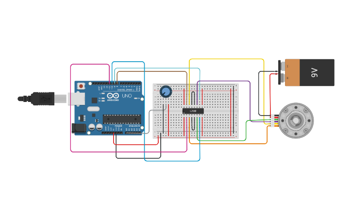 Circuit design DC motor-encoder - Neo Choa - Tinkercad