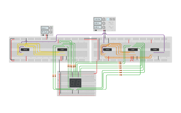 Circuit design 1 MIN STOPWATCH - Tinkercad