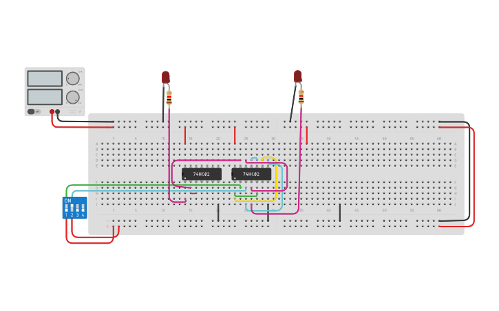Circuit design half subtractor using nor gate | Tinkercad