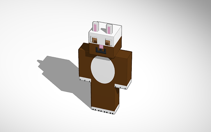 3D design Minecraft Character White&Brown Rabbit - Tinkercad