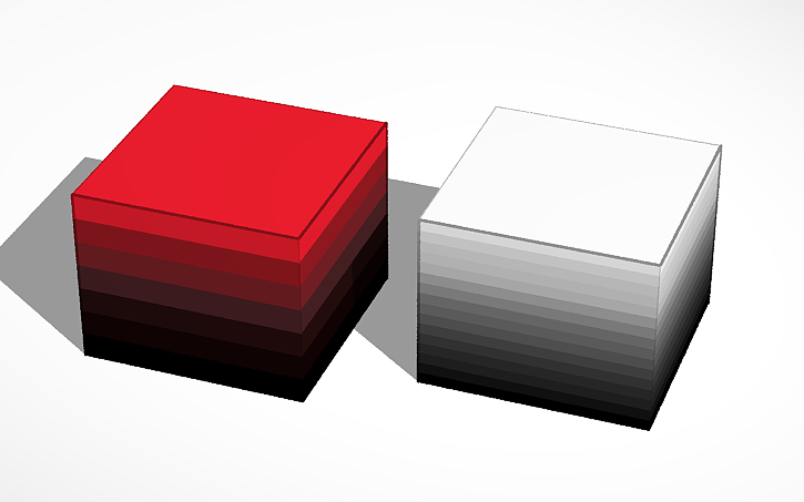 3D design Red to black gradient and white to black gradient | Tinkercad