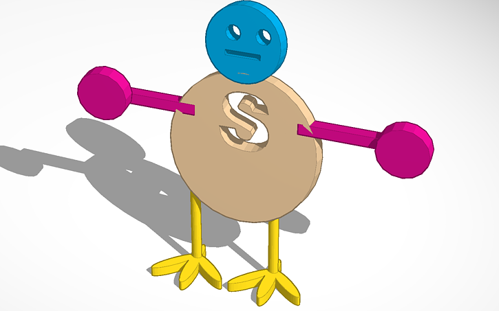 3D design Funny Bald Man - Tinkercad