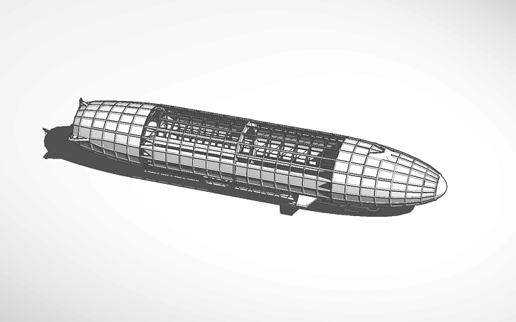 3D design Airship Model frame 1 - Tinkercad