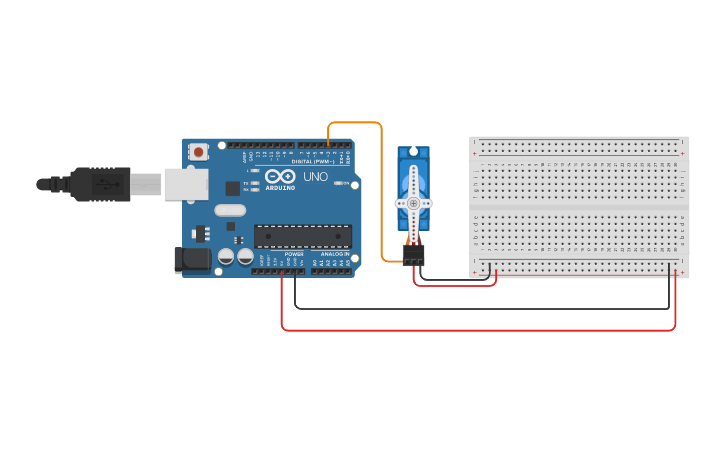 Circuit design Servo 2 - Tinkercad