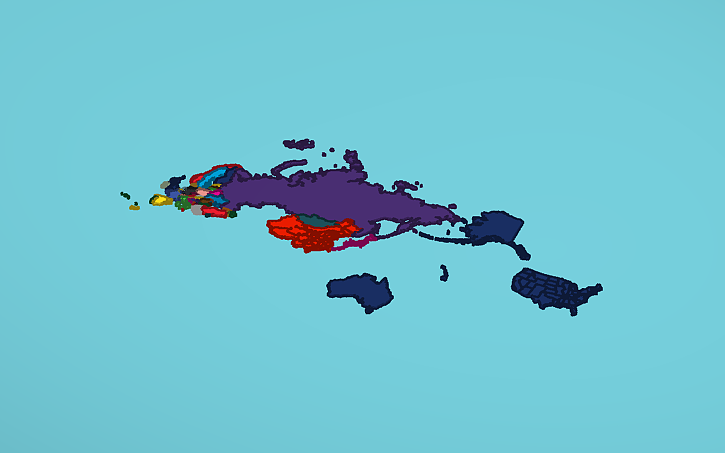 3D design World Map - Tinkercad