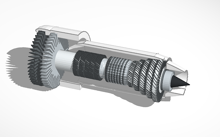 3D design Turbo fan engine (Interior) - Tinkercad