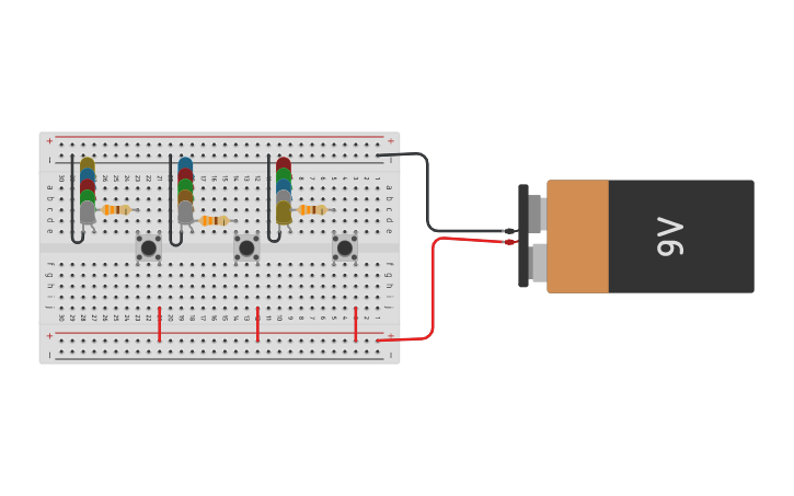 Circuit design push button - Tinkercad