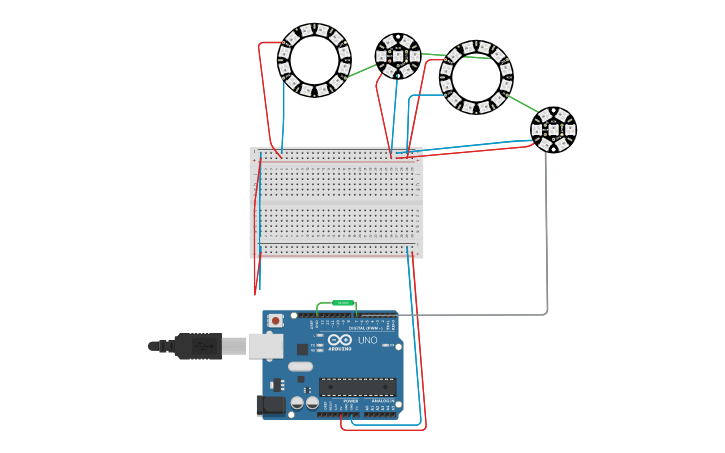 Circuit design Final Fireworks Glasses Halloween Costume | Tinkercad