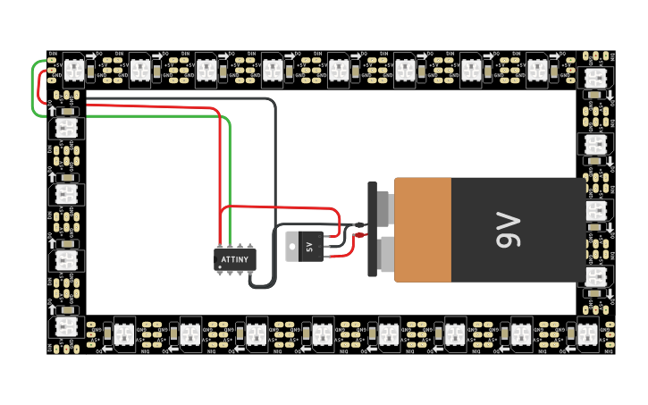 Circuit Design Attiny Neopixel Strip 24 Leds Tinkercad