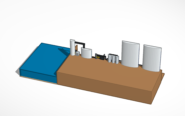 3D design Water Treatment Plant - Tinkercad