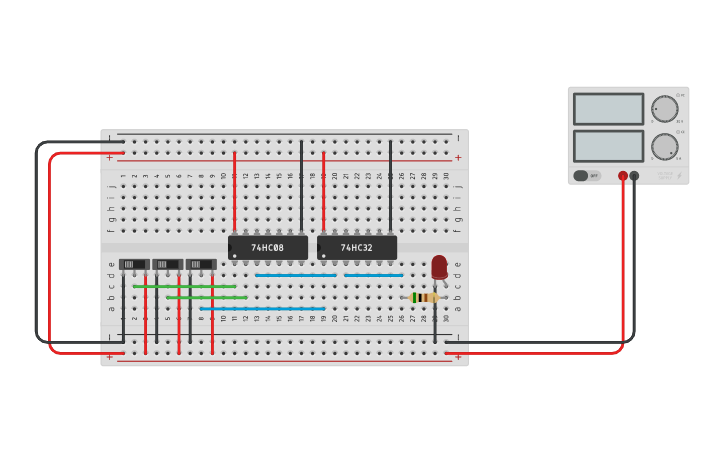 Circuit design Atividade 2 - Circuito Combinacional - Tinkercad