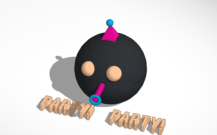 3D design party searchlight orb with glowstone eyes #IDdesign - Tinkercad