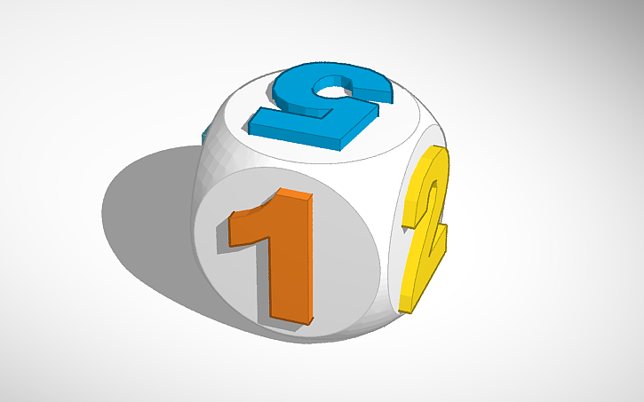 3D design Dado numeros - Tinkercad